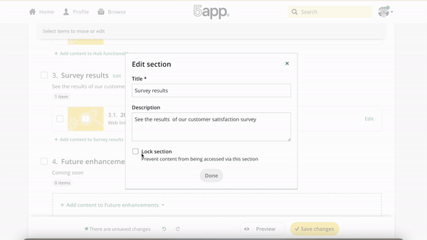 Unlocking the power of sections in 5app